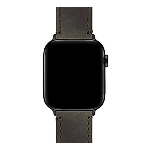 BARTON WATCH BANDS 42mm/44mm/45mm/49mm Espresso Brown - Top Grain Leather Watch Bands Compatible with all Apple Watch Models - Black Hardware