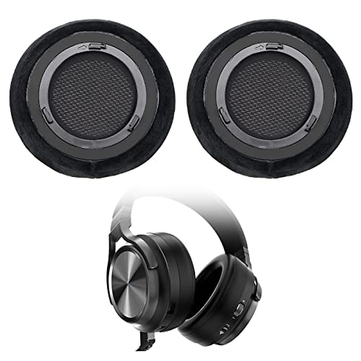 1 Pair Earpads Compatible with Corsair Virtuoso RGB Wireless SE Headphones Replacement Velour Memory Foam Ear Cushions Headset Repair Parts Black