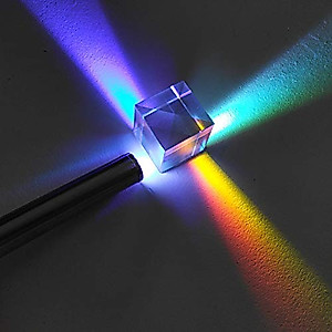 StayMax Dichroic X-Cube Prism RGB Dispersion Prism for Physics and Decoration with Storage Box
