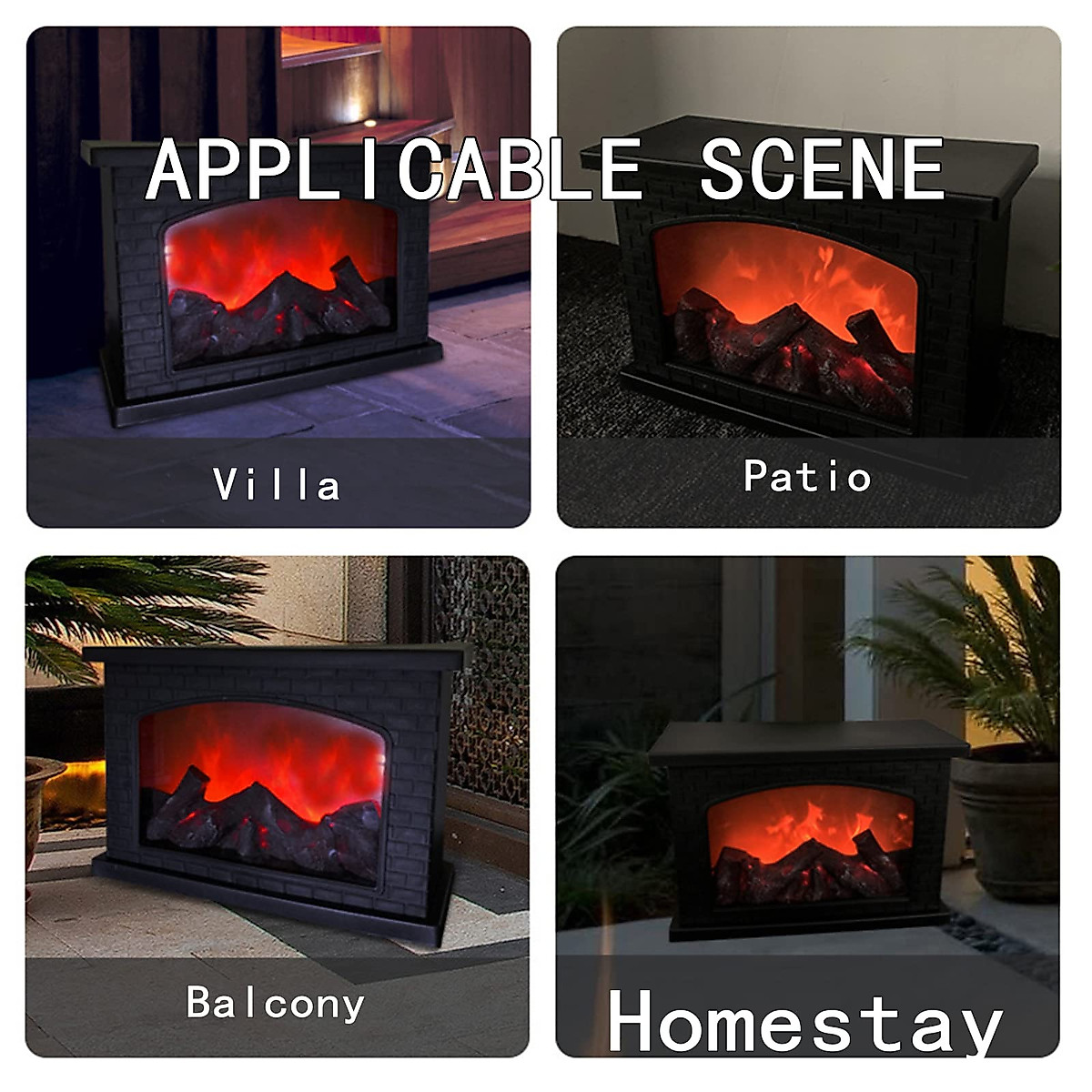 HRTX Waterproof Flame ​Led Camping Lantern, Home Christmas Lights, Metal Flickering Flame for Patio Garden Table Yard Halloween Christmas