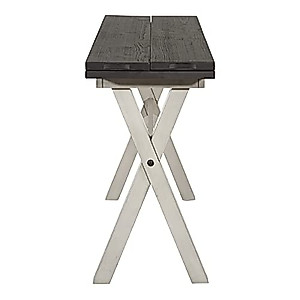 OSP Home Furnishings Kristen Flip-Top Expanding Desk to Dining Table, Charcoal Finish