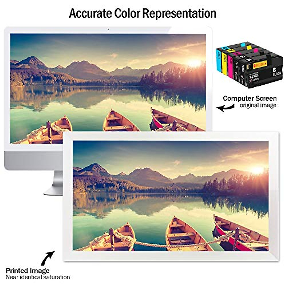 Cartlee Set of 5 Compatible 711XL 711 High Yield Ink Cartridges for HP Designjet T120 T520 Printers (2 Black, 1 Cyan, 1 Magenta, 1 Yellow)