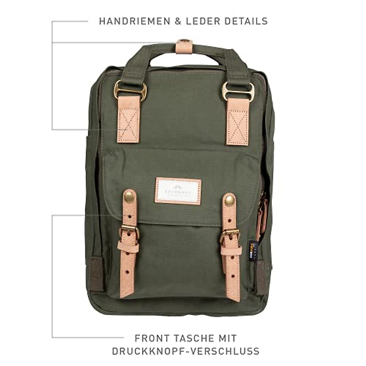 Doughnut Macaroon PFC Free Series 16L Travel School Ladies College Girls Lightweight Commuter Casual Daypacks Bag Backpack (Army)