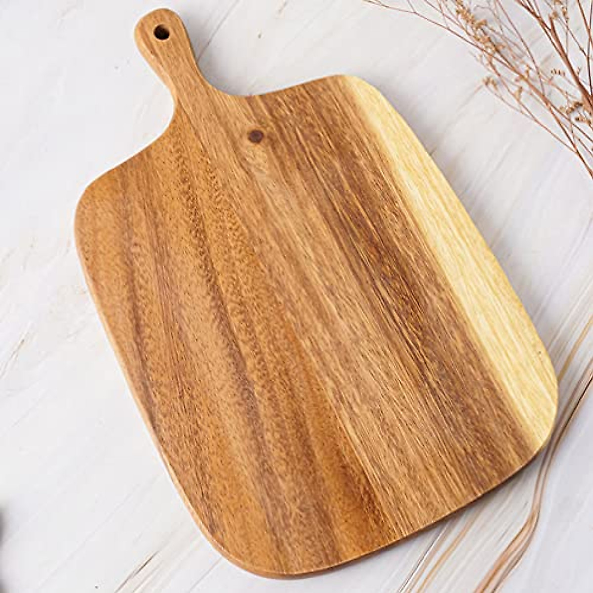 Wood Cutting Board with Handle Wooden Chopping Board Pizza Paddle Meat Bread Serving Board Charcuterie Board Chopping Blocks Dessert Tray for Fruit Vegetables Cheese