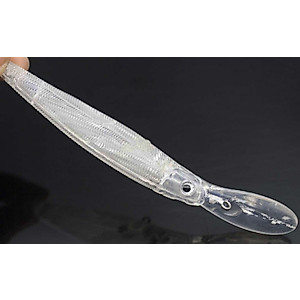 10PCS Unpainted Fishing Lures topwater Minnowbait Fishing Lure Blanks 12.1cm 8.63g Crankbait Artificial Hard Bait Carp Pike Bass Wobblers Deep Diving Fishing jerkbait with Free Eye