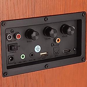 Luqeeg Subwoofer Speaker, 100‑240V Heat Dissipation 10 Inch Powered Subwoofer Easy Operation 300W Synthetic Fiber Wood for Indoor (US Plug), LUQEEG3GW6ZE2SHO-13