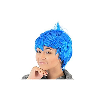 Joy Inside Out Blue Costume Wig