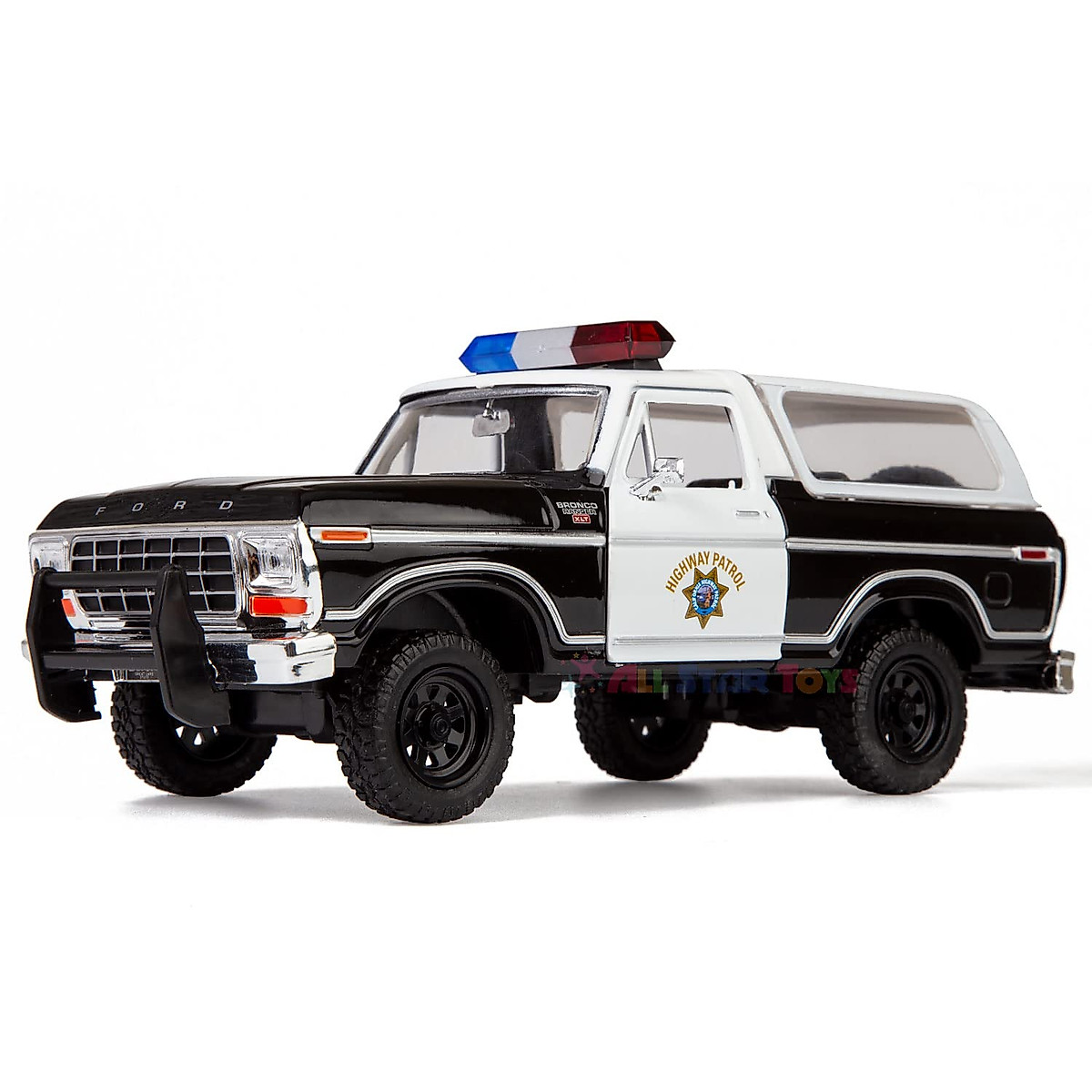 All Star Toys Exclusive 1978 Ford Bronco Ranger XLT California Highway Patrol CHP Police 1:24 Diecast Model Car Law Enforcement Motormax 76985 (Highway Patrol)