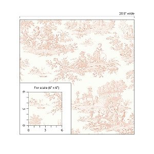 NextWall Chateau Toile Peel and Stick Wallpaper (Blush)