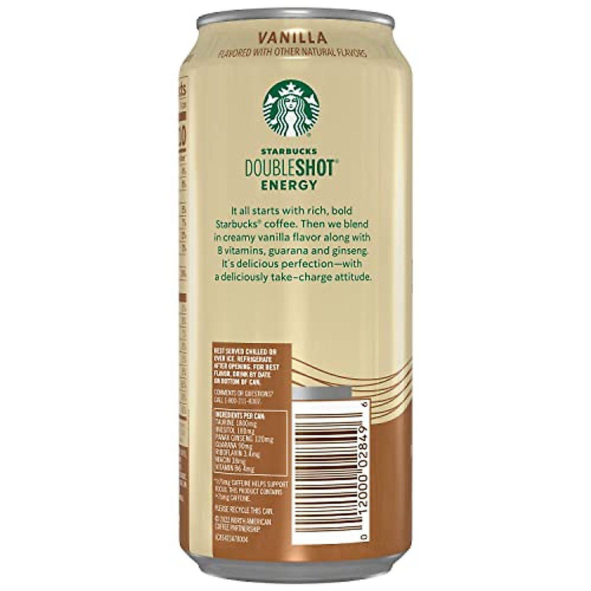 Starbucks Doubleshot Energy Espresso Coffee, Vanilla, 15 oz Cans (12 Pack) (Packaging May Vary)