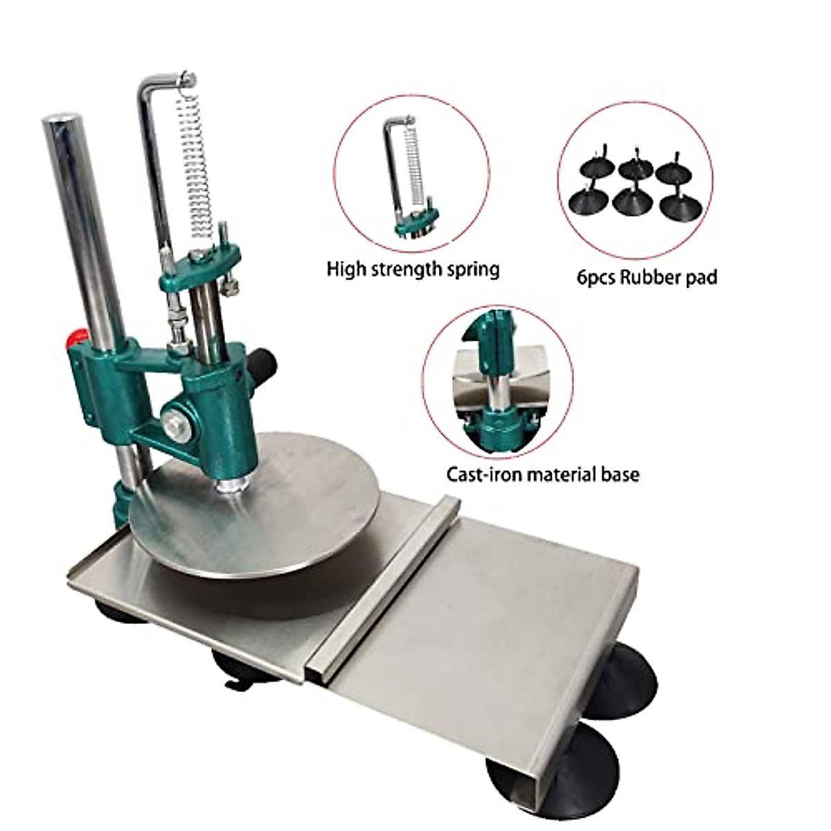 INTBUYING Household Pizza Dough Pastry Manual Press Machine 7.8 inch pizza dough maker Stainless Steel kitchen tool pizza press machine