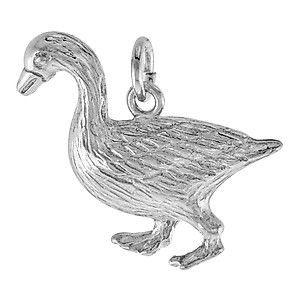 Sterling Silver Goose Pendant 1 inch Tall No Chain