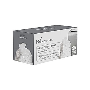 Highmark Shredder Bags, 1 mil, 15 Gallons, Clear, Box Of 25, DP00704