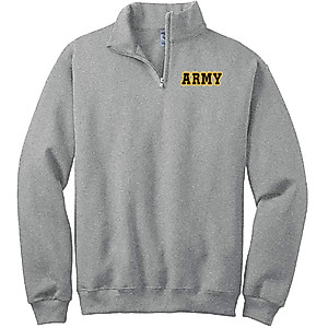 Honor Country US Army 1/4 Zip Fleece Sweatshirt - Grey
