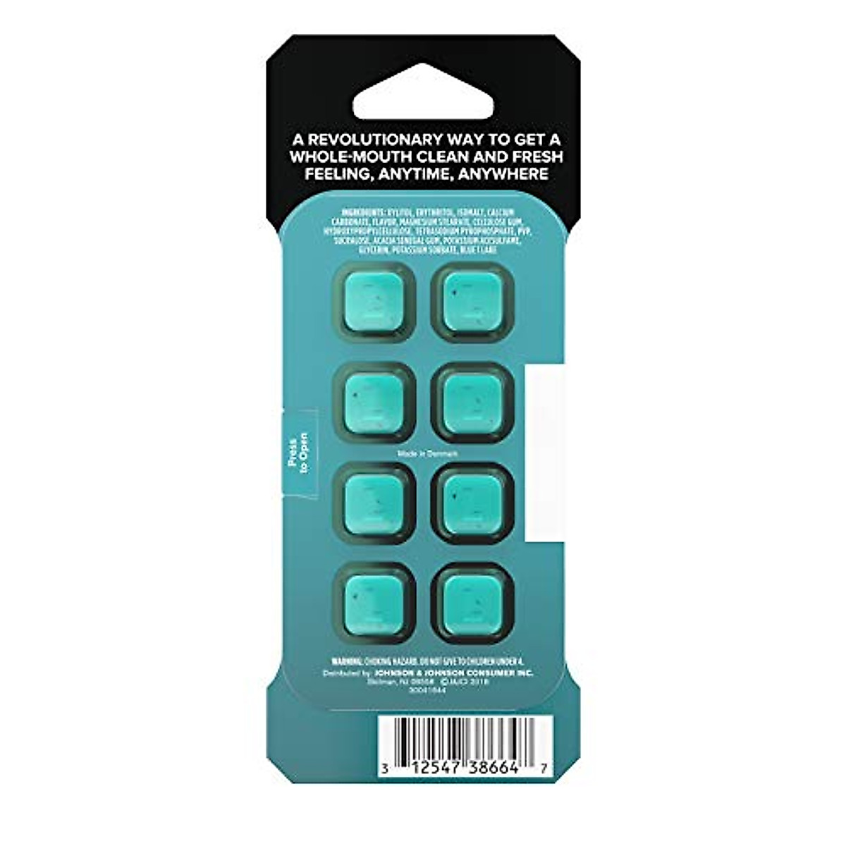 Listerine Ready! Tabs Chewable Mint Tablets with Clean Mint Flavor, Revolutionary 4-Hour Fresh Breath Tablets to Help Fight Bad Breath On-the-Go, Sugar-Free, Alcohol-Free & Kosher, 8 ct