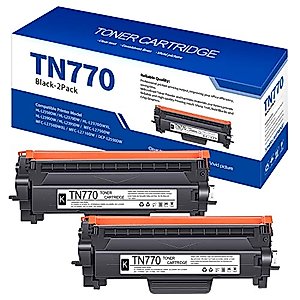 Compatible 2-Pack TN770 TN-770 TN 770 Super High-Yield Toner Cartridge Black Replacement for Brother HL-L2370DW HL-L2350DW HL-L2390DW MFC-L2750DW MFC-L2710DW Printer Toner.