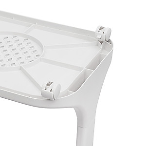 Laundry Basket, 3 Tier Sorter Clothes Storage Hampe Organizer Shelf Rolling Cart With 4 Wheels 55.12lbs Load White For Kitchens, Bathrooms, Bedrooms, Dormitories, Classrooms, Laundry Rooms