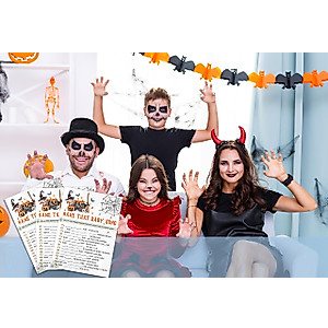 Halloween Name That Baby Song Game, Halloween Game for Baby Shower, Baby Shower Decorations, Fall Gender Reveal Party Supplies, 30 Game Cards and 1 Answer Key - WY08