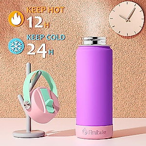 Fimibuke Kids Insulated Water Bottle, 18oz BPA FREE Kids Cup with Straw Double Wall Vacuum Tumbler 18/8 Stainless Steel Leak Proof Toddler Water Bottle for School Boys Girls (2 Pack,Underwater World)