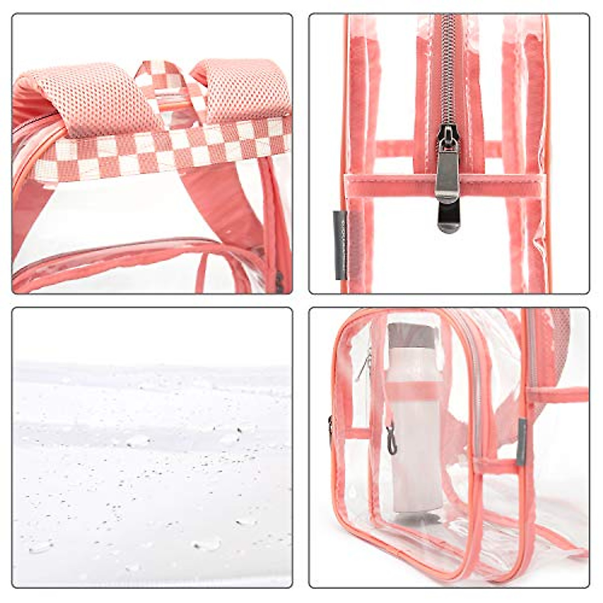 mommore Clear Backpack Durable Clear Bookbags Transparent Backpack for Work, Security