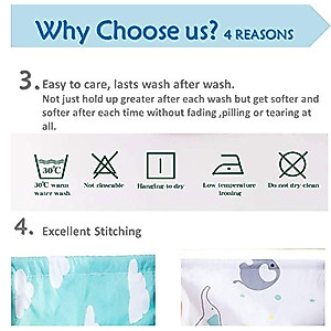 Crib Sheets Neutral, 2 Pack Fitted Crib Sheets Set, Printed Crib Sheets for Boys and Girls, Soft and Breathable Silky Microfiber Baby Sheet Fits Standard Crib and Toddler Mattress, Elephant & Clouds