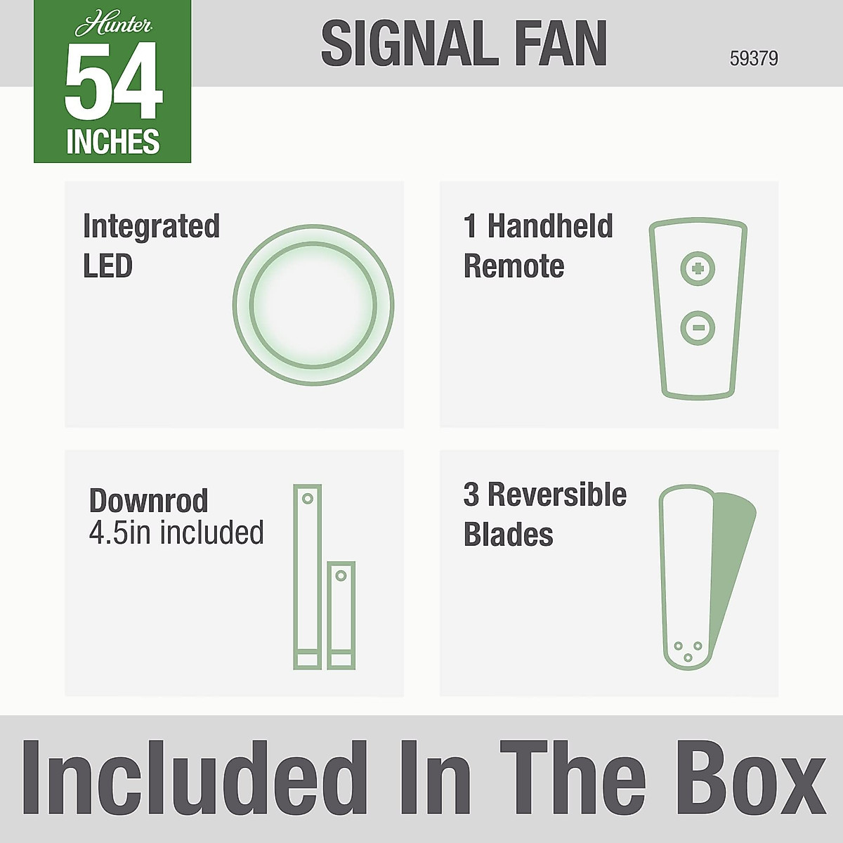 Hunter Signal Indoor Wi-Fi Ceiling Fan with LED Light and Remote Control, 54", Noble Bronze