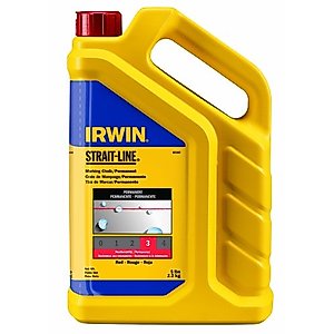 IRWIN STRAIT-LINE Marking Chalk, Standard, Red, 5 lbs (65102)