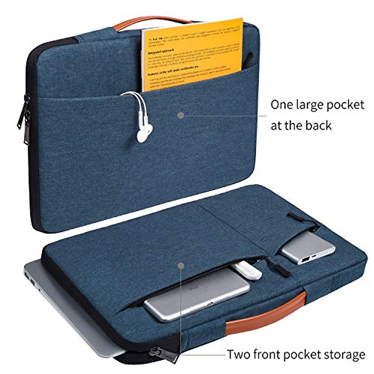 14-15 inch Laptop Sleeve Bag for Dell XPS 15/Inspiron 14, HP Chromebook 14/Pavilion x360 14, Lenovo Flex 5/IdeaPad 14, Acer HP DELL Lenovo ASUS Computer 14" Waterproof Computer Case(NavyBlue)