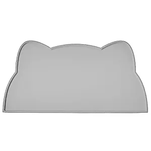 TOKAYIFE Cat Food Mat, Silicone Pet Feeding Mat for Floor Non-Slip Waterproof Dog Water Bowl Tray Cushion (17" x 10", Dark Gray)
