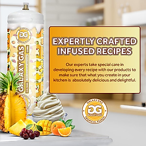 Galaxy Gas Tropical Punch Flavor, Whipped Cream Dispenser Cartridge Tank, Nitrous Oxide 2.2L 1100 Gram, Whipped Cream Tank, N2O Charger Tank, 1 Cylinder