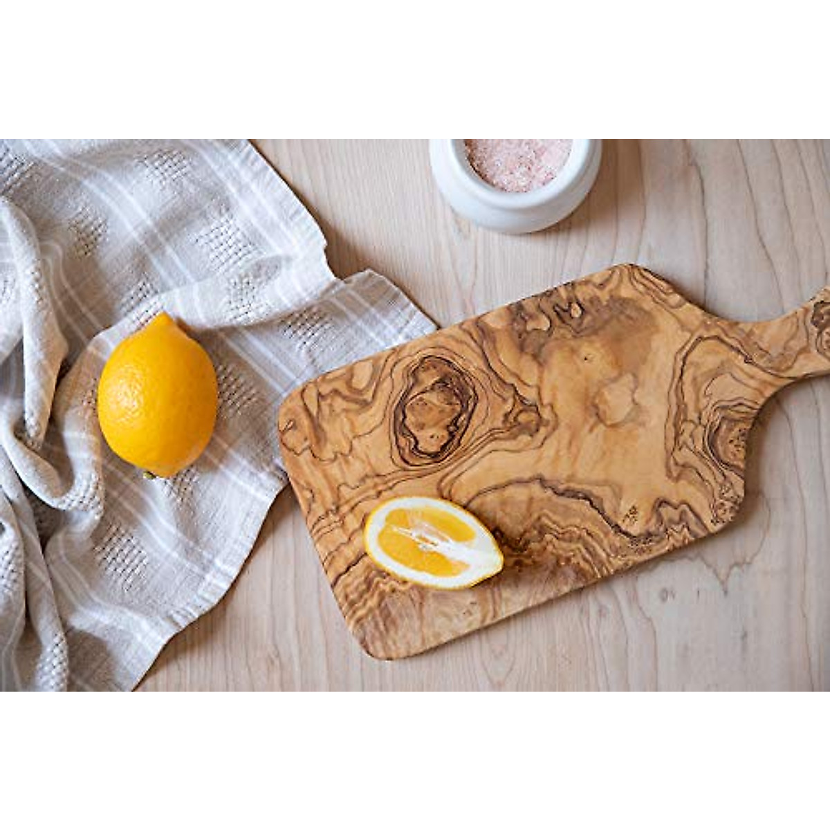 Tramanto Olive Wood Cheese Board Set (10.5 x 4.75 Inches, Olive Wood - 3 Pack)