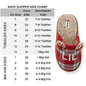 Dearfoams Easter Basket Stuffers Gifts for Kids Toddler Baby Slipper, Lil Bear Red/Blue Plaid, US 7-8 Unisex