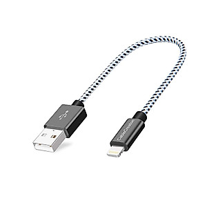 Bundle - 3 Items: 2 Pack 6 inch USB C Cable Short Fast Charging Cable + 1 Pack 0.5 Feet Short Lightning to USB Data Sync Cable