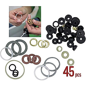 Azi 45pc Complete Home Washer Plumbing Repair Kit Assortment DIY and Professional Repairs – Plumbing Emergencies, Worn Out Washer Replacements