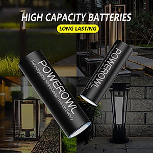 POWEROWL 16 Bay AA AAA Battery Charger (Updated, High Speed Charging) with Smart LED Light and Plug, Rechargeable AA Batteries 2800mAh -12 Count, for Solar Garden Lights, Battery String Lights, Outdoo