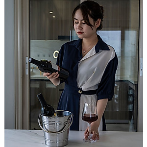 Ice Bucket Insulated Stainless Steel Keep Ice Frozen Longer Ideal for Cocktail Bar, Parties, Chilling Wine, Champagne - 3 Liter (Stainless Steel)