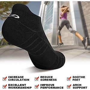 Lapulas Ankle Socks Cushioned No Show Socks Sport Low Cut Socks for Men and Women 6Pairs Black Large