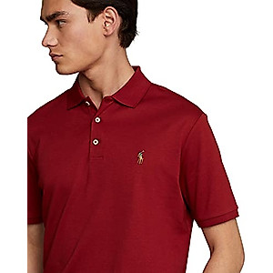 POLO RALPH LAUREN Men's Big and Tall Short Sleeve Pima Soft-Touch Polo Shirt (4XB, WineSigPny)