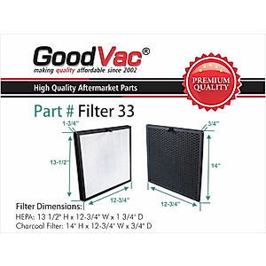 GoodVac Replacement H13 True HEPA Filter Kit Compatible with Samsung Cube Air Purifiers AX9500 CFX-H100/GB