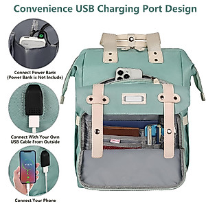 Laptop Backpack for Women,Doctor Teacher College School Student Work Shoulder Purse Bag,Travel Airline Approved Backpack for 15.6 Inch,Large Wide Open RFID Anti Theft USB Charging Port Bookbag