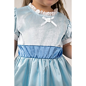 Little Adventures Wendy Dress up Costume with Hair Bow (Small) - Machine Washable Child Pretend Play and Party Dress with No Glitter