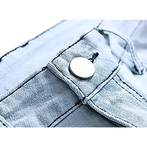 nlsxmx Men's Slim Fit Biker Jeans, Ripped Stretch Distressed Destroyed Straight Leg Moto Denim Pants(Light Blue,34)