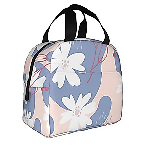 Lunch Bag Abstract Floral Insulated Lunch Box Teen School Reusable Bags Meal Portable Container Tote For Boys Girls Travel Work Picnic Boxes