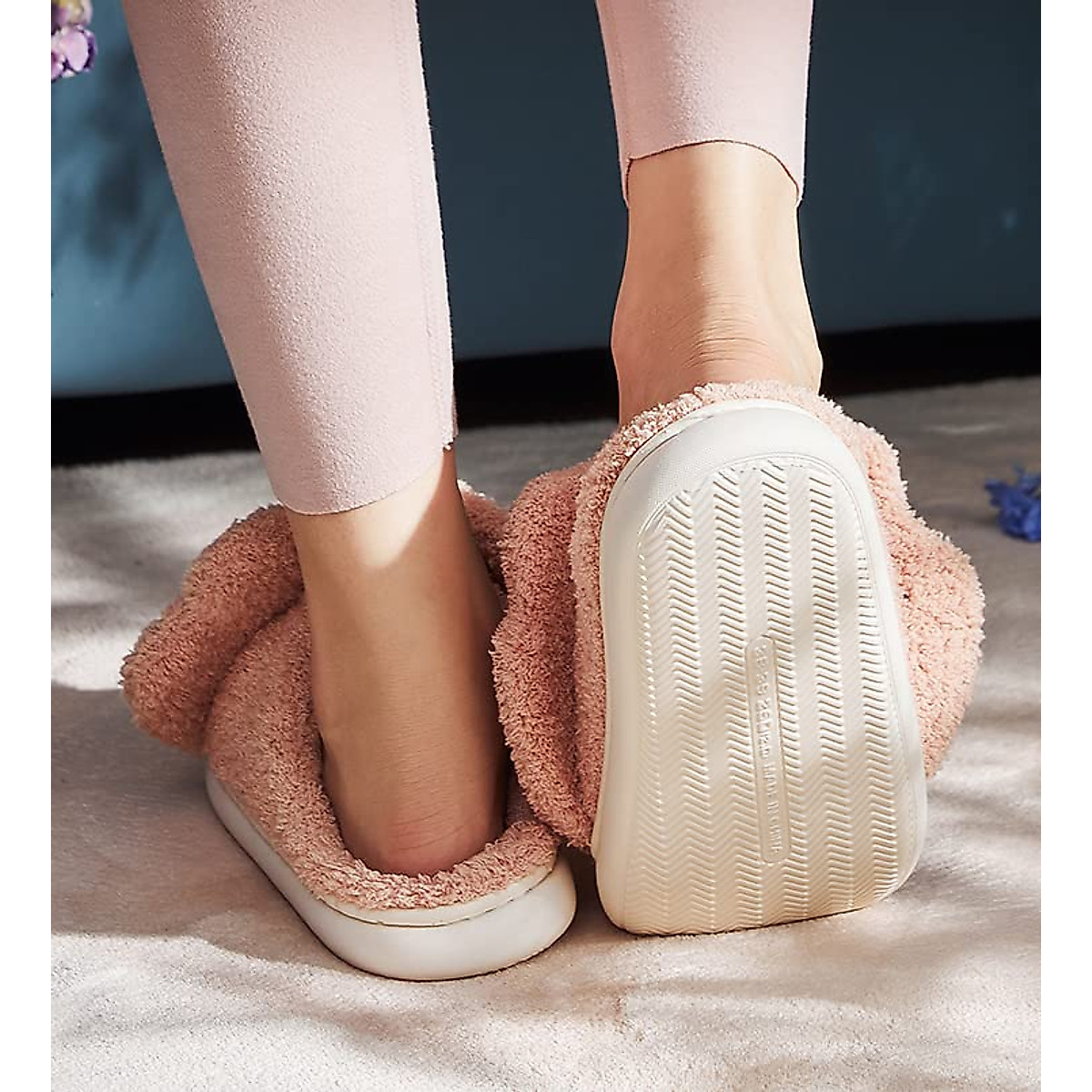 Avilego Unisex Dinosaur Slippers Plush House Soft Sandals Indoor & Outdoor 2023 Winter