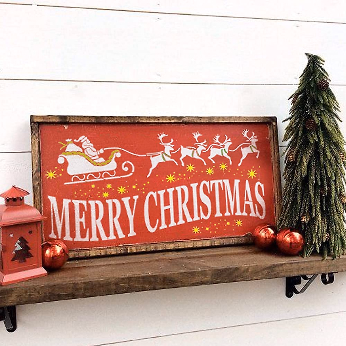 Christmas Stencils for Painting on Wood – Large Christmas Stencil Set includes Gnome & Snowflakes - DIY Holiday Stencils Reusable for Crafts, Signs, Canvas, Windows, Cookies & Templates