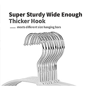 TOPIA HANGER Metal Hangers 20 Pack, Non Slip Clothes Hangers Space Saving, Heavy Duty Rubber Coated Wire Hanger for Coat, Shirt, Dress, Pants-Grey, CT12G