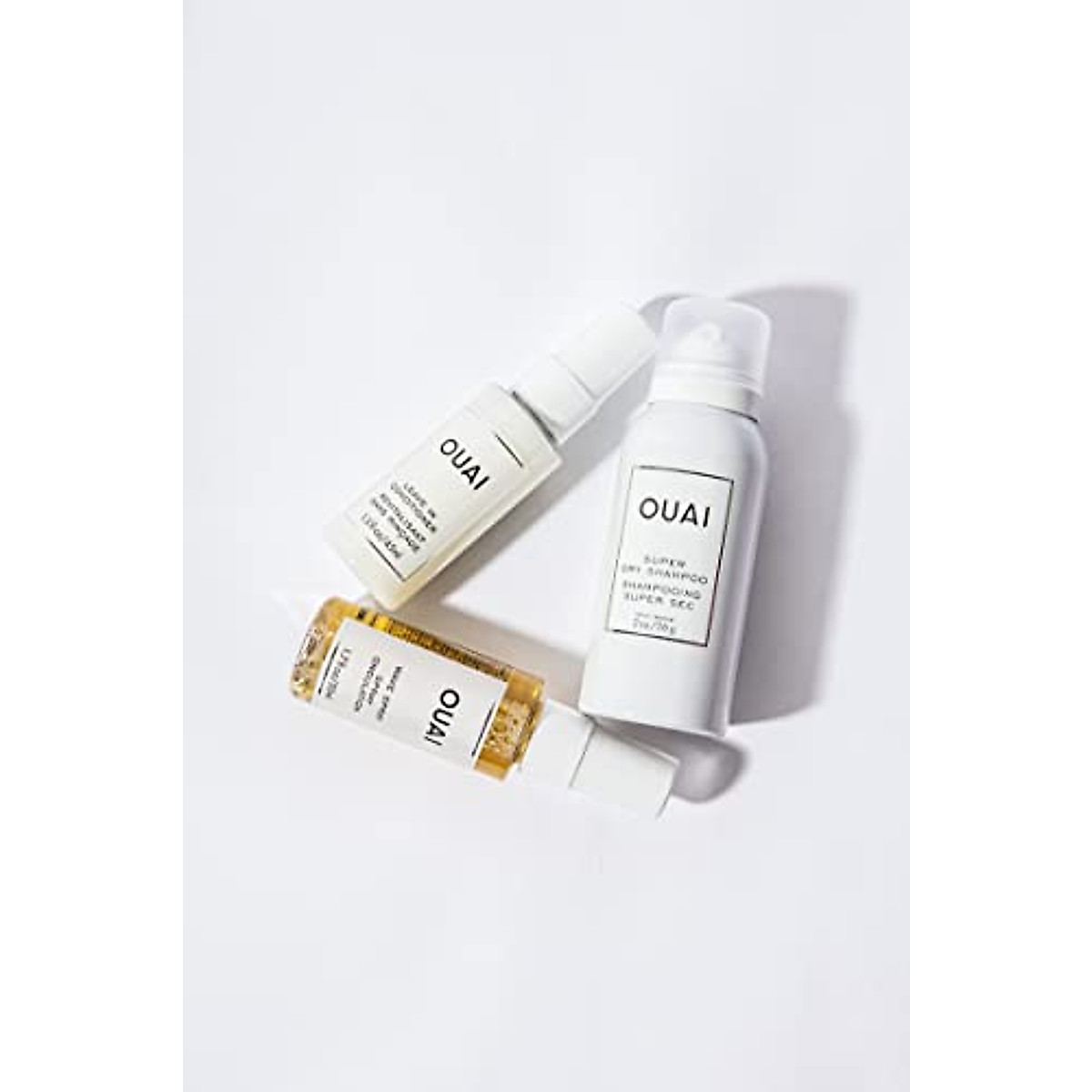OUAI- Leave In Conditioner Travel Size, Super Dry Shampoo Travel Size, Wave Spray Travel Size