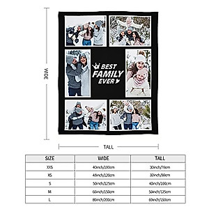 Easycosy Custom Blanket with Photo Personalized Picture Collage Throw Blanket Customized Mothers Day Couples Gifts for Family, Mom, Dad 30"x40"
