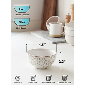 LE TAUCI Cereal bowls 6 inch + Small Bowls 4.5 inch +Cereal bowls 7 inch, Arctic White
