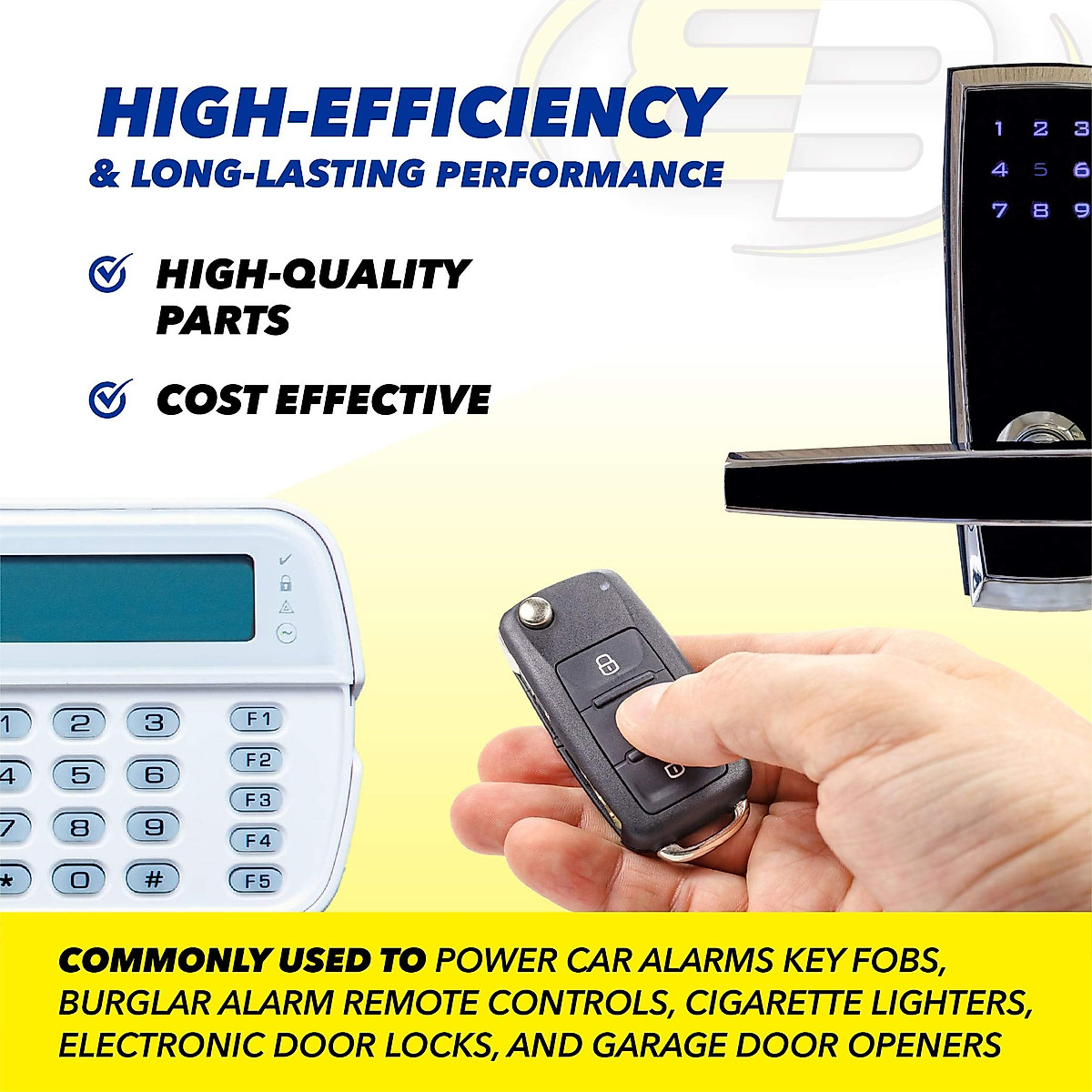 Exell EB-27A Alkaline Battery for Key Fobs, Burglar Alarm Remotes, Garage Door Openers, and More (12 Volts, 18 Milliamp Hours) (5-Pack)